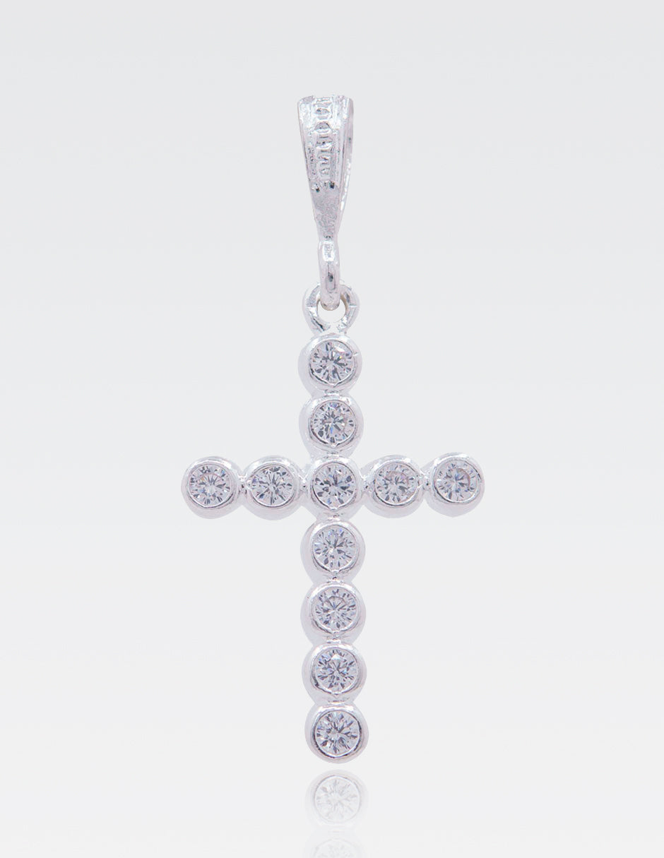 Dije Cruz Zirconias Redondas | Plata Ley MEX .925 – Boscaini